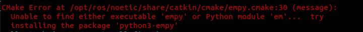 Catkin Build 실행 시 Error No Matching Distribution Found For Python3 Empy 에러 발생하는 경우 