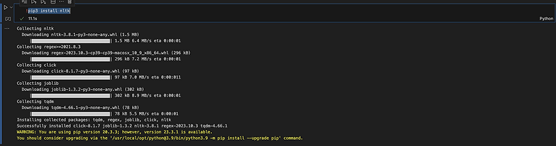 ModuleNotFoundError: No module named 'nltk'