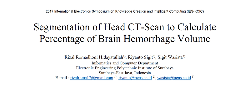 [khkim] 논문리뷰 : Segmentation of Head CT-Scan to Calculate Percentage of Brain Hemorrhage Volume ...