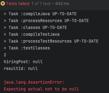 [Spring/JUnit] Mock 객체 설정 문제 : java.lang.AssertionError: Expecting actual not to be null — 🌱 무럭 ...