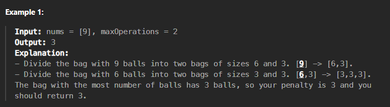 LeetCode 1760. Minimum Limit of Balls in a Bag(JAVA) :: shryoo 님의 블로그