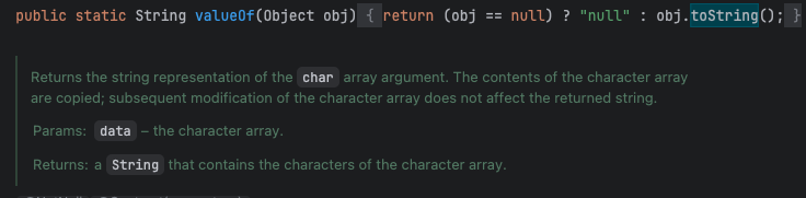 String.valueOf(),toString() 차이점