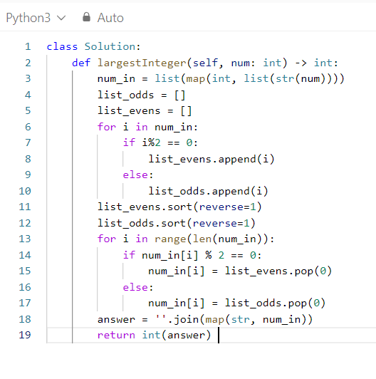 Largest Number after Digit Swaps by Parity