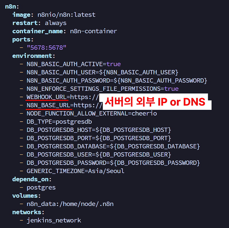 n8n 기본 주소 변경하기 (feat. n8n 웹훅 주소 바꾸기) — nak-z