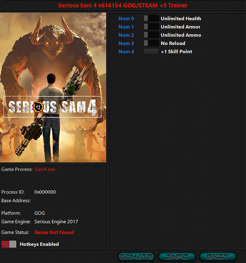 시리우스 샘 4 (Serious Sam 4 v616154 GOG/STEAM +5) 트레이너