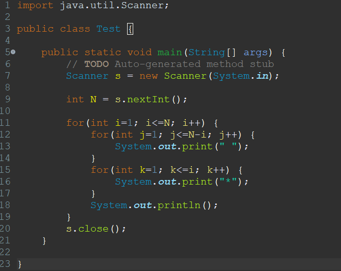 [JAVA/백준/단계별] 3단계: 반복문 - #2439 별 찍기 - 2