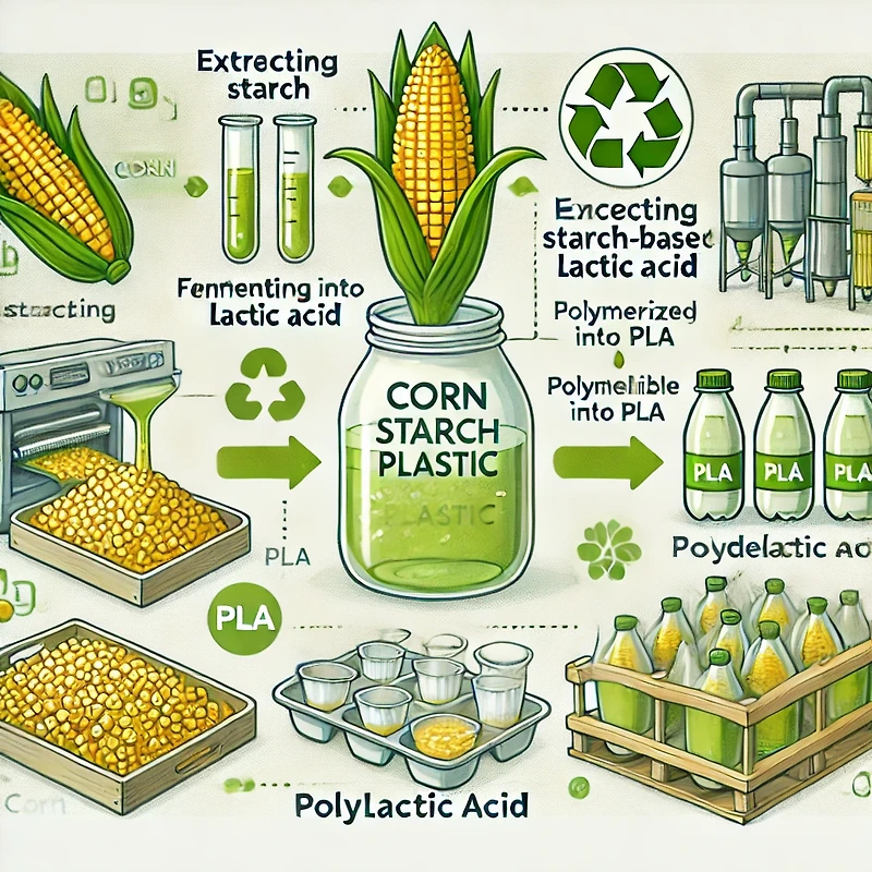 옥수수 전분 기반 플라스틱의 제조 방법