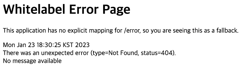 [Spring] Springfox Whitelabel Error Page in SpringBoot 3.0.0