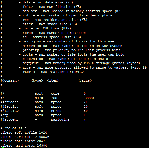 [Linux] /etc/security/limit.conf 파일 설정 방법