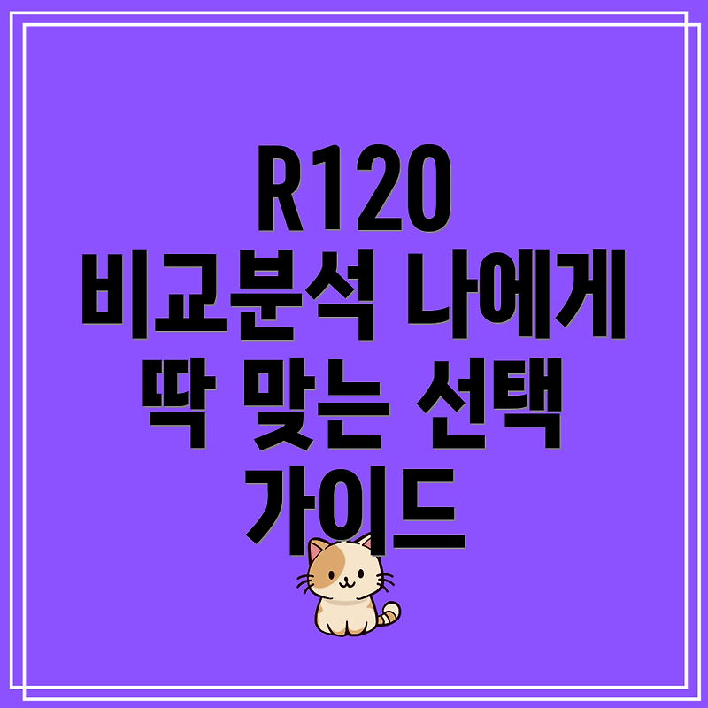 R120 나에게 딱 맞는 선택은 상세 비교 분석 및 선택 가이드