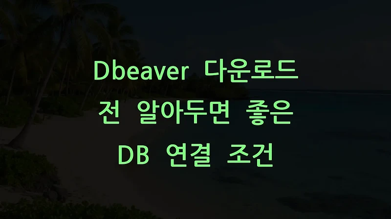 Dbeaver 다운로드 전 알아두면 좋은 DB 연결 조건
