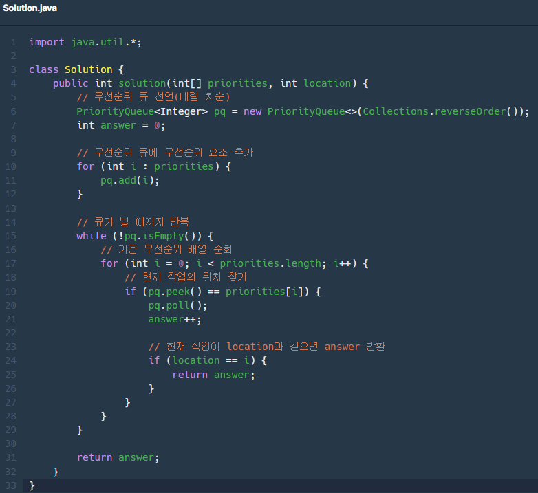 [프로그래머스] Lv.2 프로세스 (Java) :: hwannee.dev