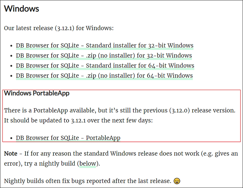 파이썬 SQLite Database Browser Portable 다운 및 파이썬 연동 - 공부하는 도비