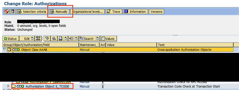 SAP PFCG 권한관리 AAAB 오브젝트 클래스 S_TCODE 권한 오브젝트