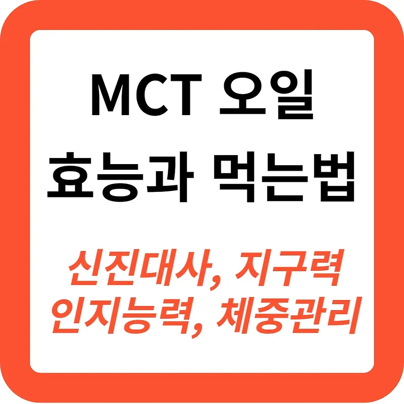MCT 오일 효능과 MCT 오일 먹는법 추천