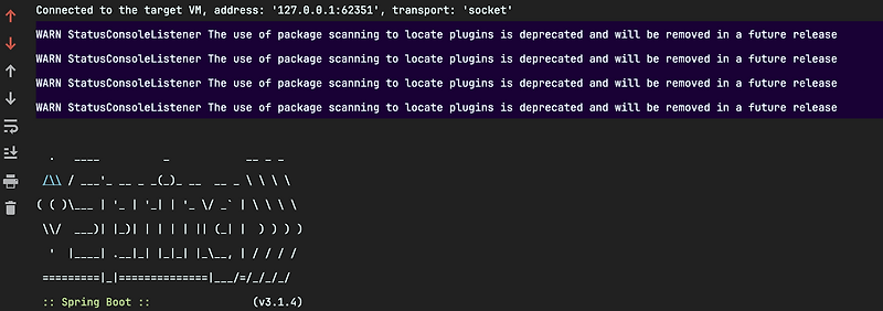 WARN StatusConsoleListener The use of package scanning to locate plugins is deprecated and will ...