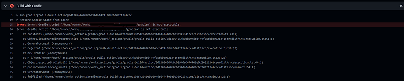 [Github Actions] Error: Gradle script '/home/runner/work/@@@/@@@/gradlew' is not executable. — 개발일지
