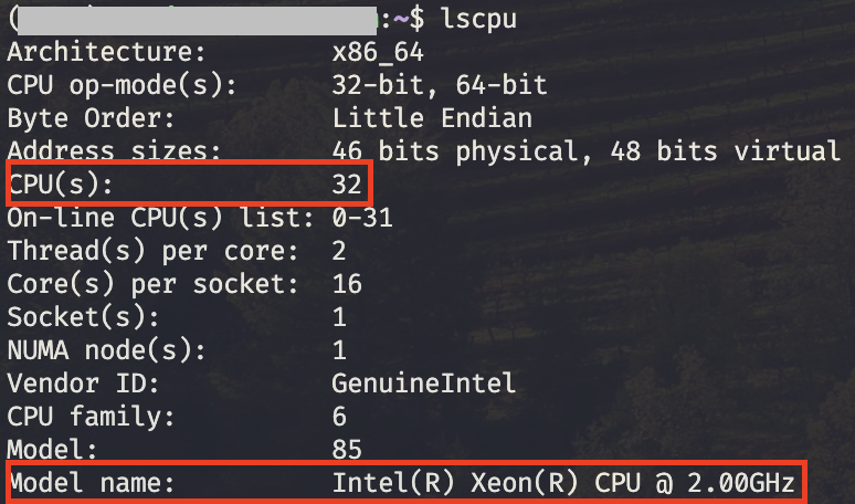 리눅스 CPU, GPU, OS, RSM, storage 정보 확인