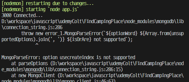 [Mongoose] MongoParseError: option usecreateindex is not supported