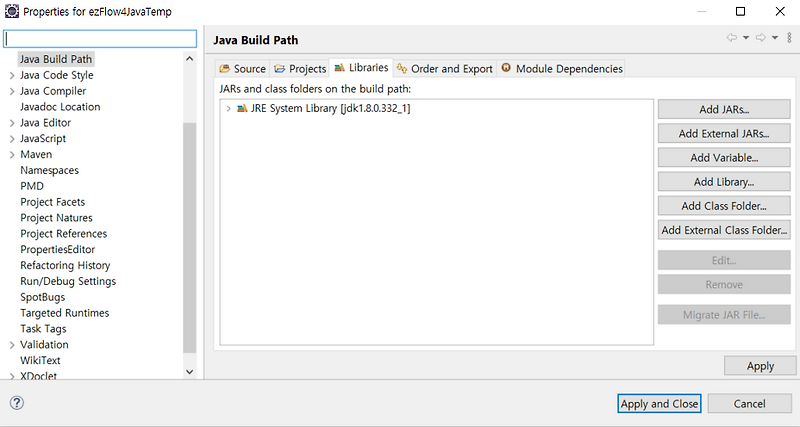 [eclipse] Java Build Path 오류