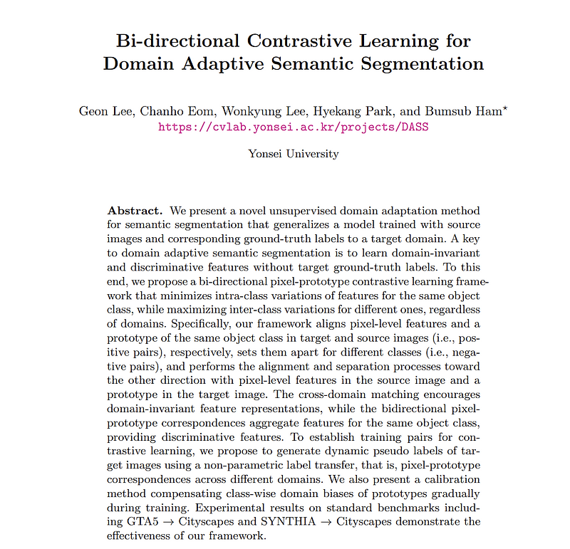 [ECCV 2022] Bi-directional Contrastive Learning for Domain Adaptive Semantic Segmentation