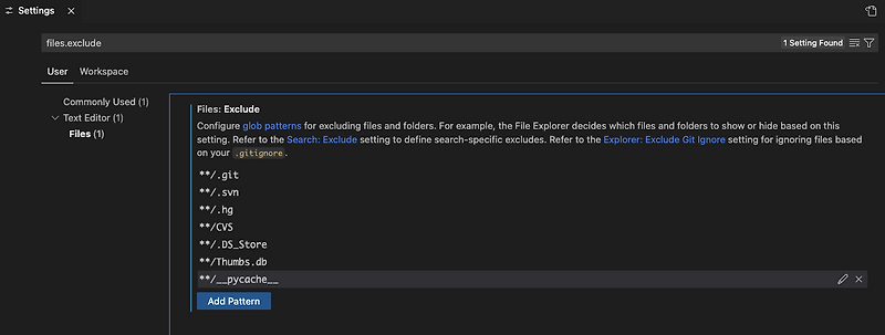 vscode에서 숨김파일 숨기기(__pycache) - [루닥스 블로그] 연습만이 살길이다