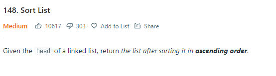 [Java Script]LeetCode 148. Sort List