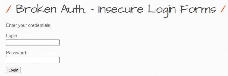 Broken Auth. - Insecure Login Forms - (low)