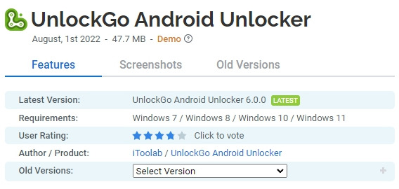 UnlockGo Android Unlocker 무료 다운로드