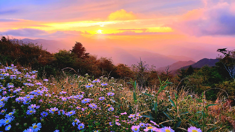 지리산 3일간 이야기[제석봉 노을]