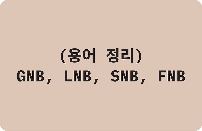 (Front-End)GNB, LNB, SNB, FNB 용어
