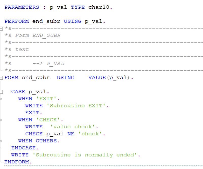 easy abap 20. subroutine 종료 & 분기조건문 :: 콘디의 SAP 개발기