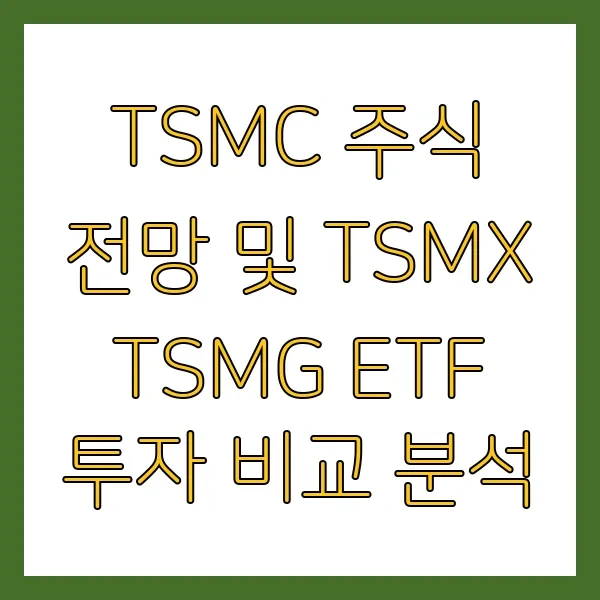 TSMC 주식 전망 및 TSMX TSMG ETF 투자 비교 분석 :: 생각하는 대로 살기