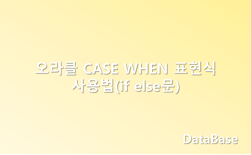 [Oracle] 오라클 CASE WHEN 표현식 사용법(if else문)