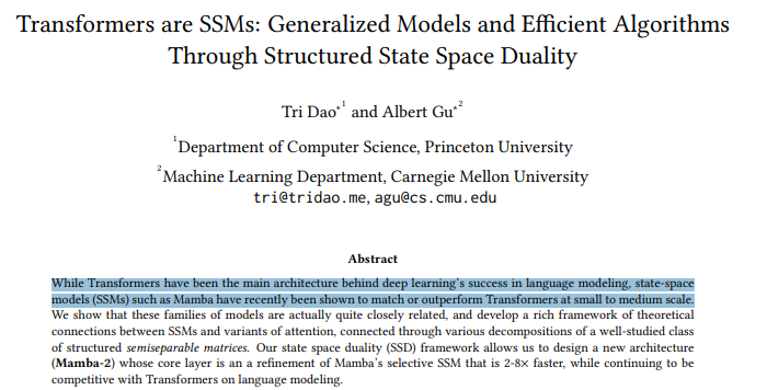 [ICML 2025] Mamba2 - Transformers are SSMs: Generalized Models and Efficient Algorithms Through ...