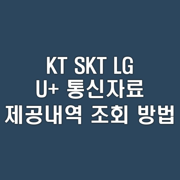 KT SKT LG U+ 통신자료 제공내역 조회 방법