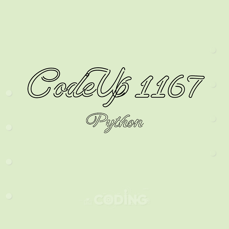 [CodeUp][Python] CodeUp 1167 파이썬 풀이