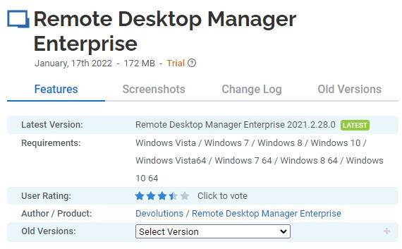 Remote Desktop Manager Enterprise 무료 다운로드