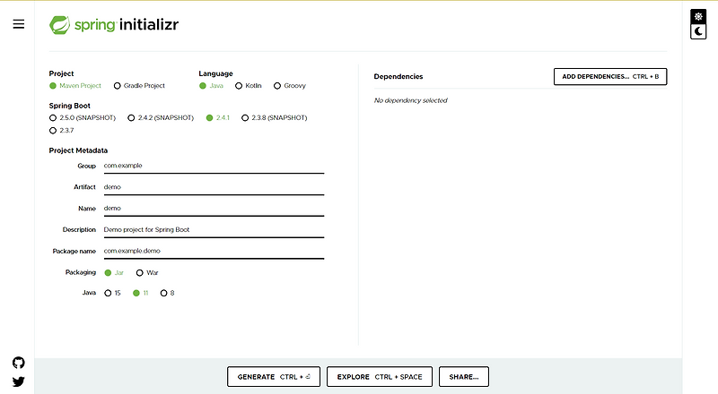 (Spring Boot) - intellij로 프로젝트 생성시 initializer 안보임