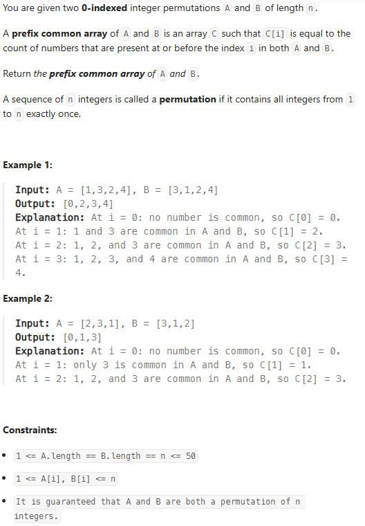 [Python] 2657. Find the Prefix Common Array of Two Arrays