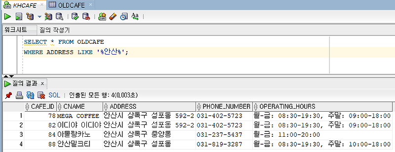 [Oracle & SQL] LIKE 에 대해서