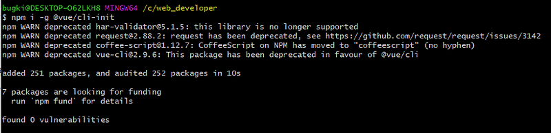 Vuejs 프로젝트 생성 및 Npm 서버 구동