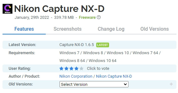Nikon Capture NX-D 무료 다운로드