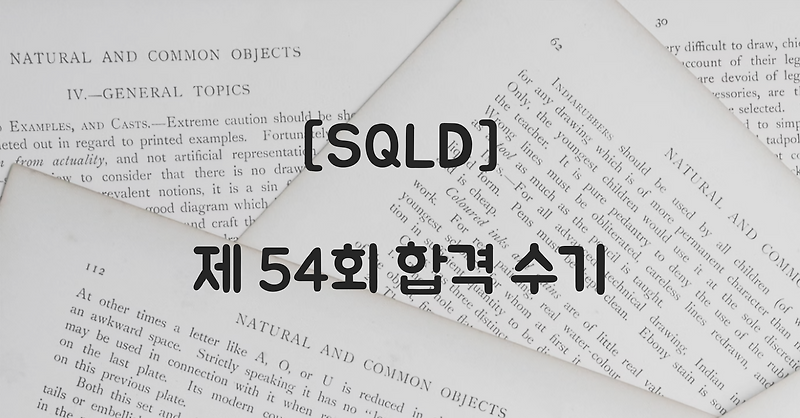 [SQLD] 제 54회 합격 수기 (비전공자, 공부기간 1개월, 가채점 92점)