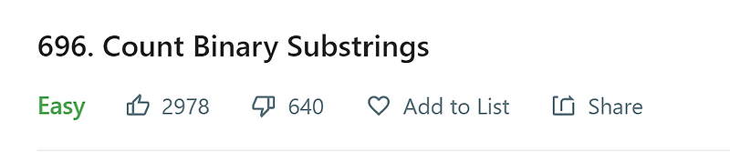 [Leetcode] 696. Count Binary Substrings — 개발이 필요해
