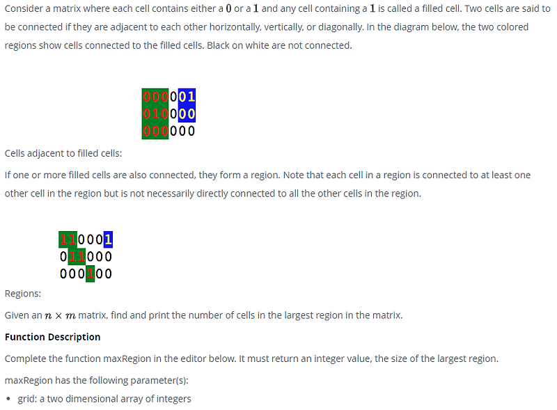 [HACKERRANK] - DFS: Connected Cell in a Grid