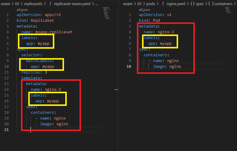 YAML 파일을 쿠버네티스에 적용하기 - ReplicaSet