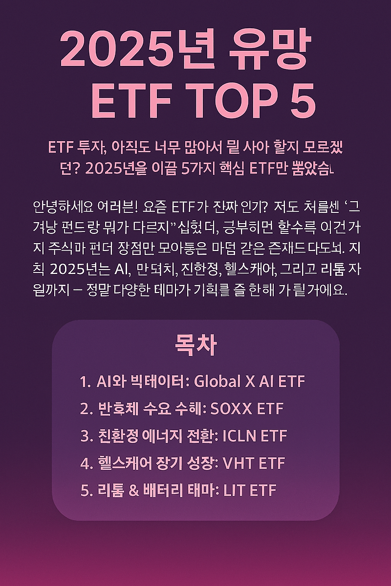 2025년 유망 ETF TOP 5