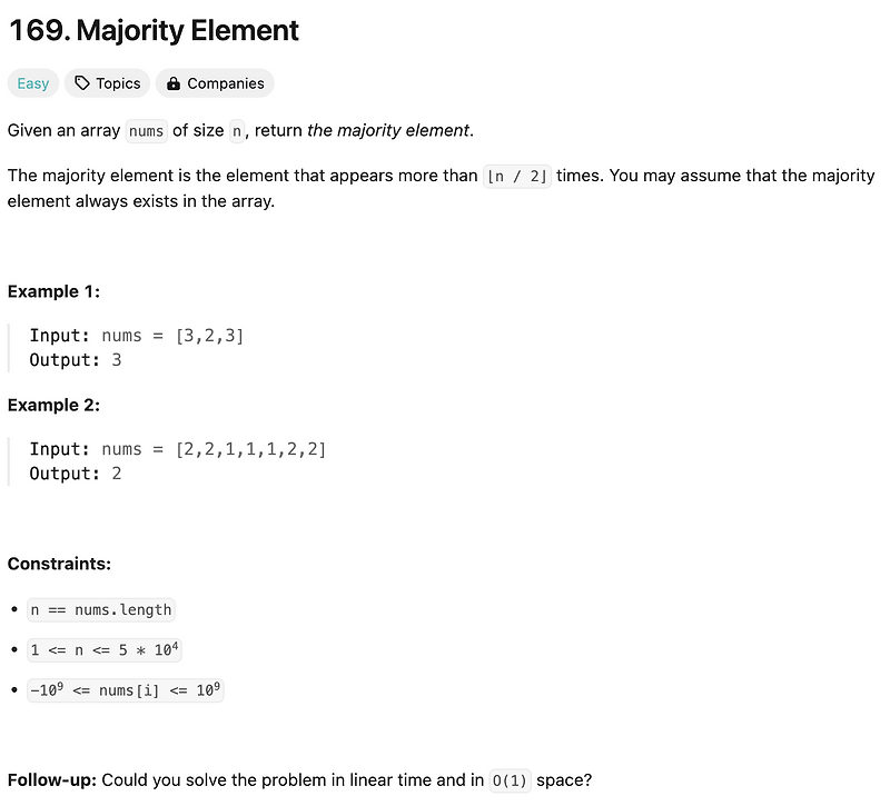 [LeetCode] 05_Majority_Element -> 무어란 무엇인가 ? :: 찬이파