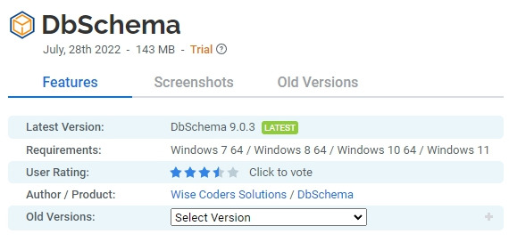 DbSchema 무료 다운로드